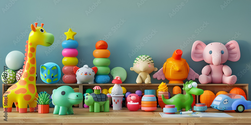 Cartoon child object 3D. The 3D modern icon set contains illustrations ...