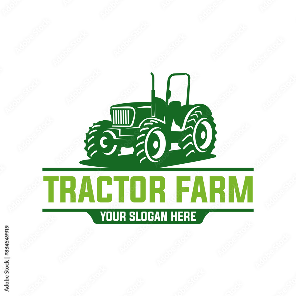 farm logo, emblems, and badges. Simple line tractor illustration for ...