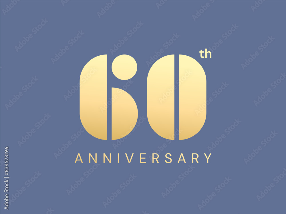 60th Anniversary luxury gold celebration with geometric shapes logo ...
