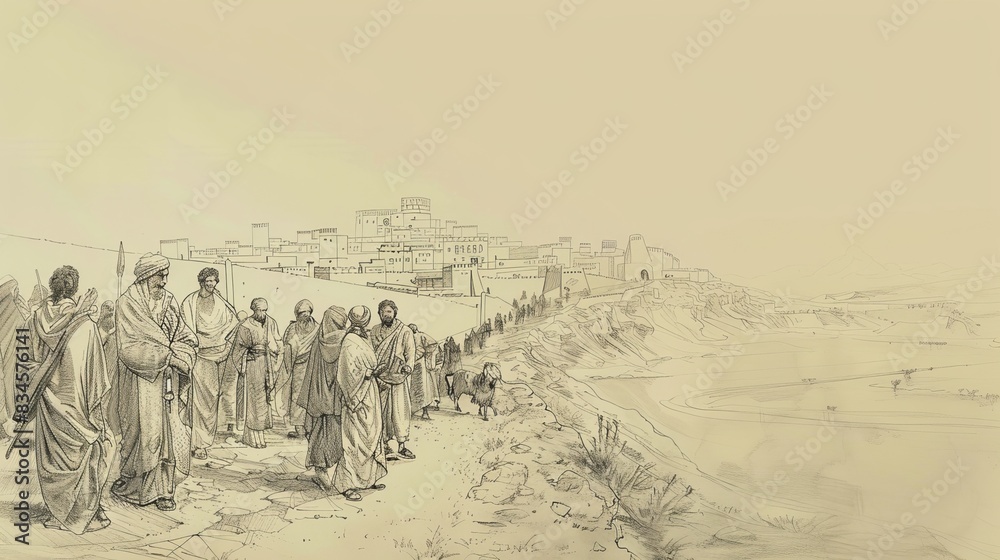 Biblical Illustration of 2 Kings 6: Miracle of the floating axehead ...