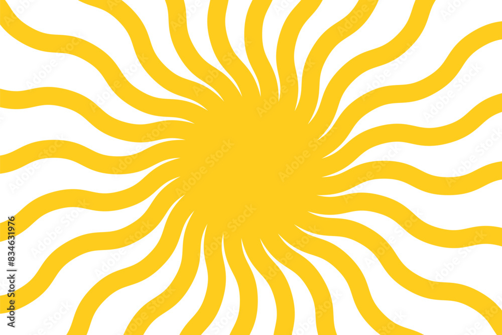 Yellow Sun Collection backgrounds. Groovy doodle shapes in trendy retro ...