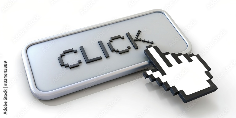 ภาพประกอบสต็อก Mouse cursor click icon on white background, Mouse ...