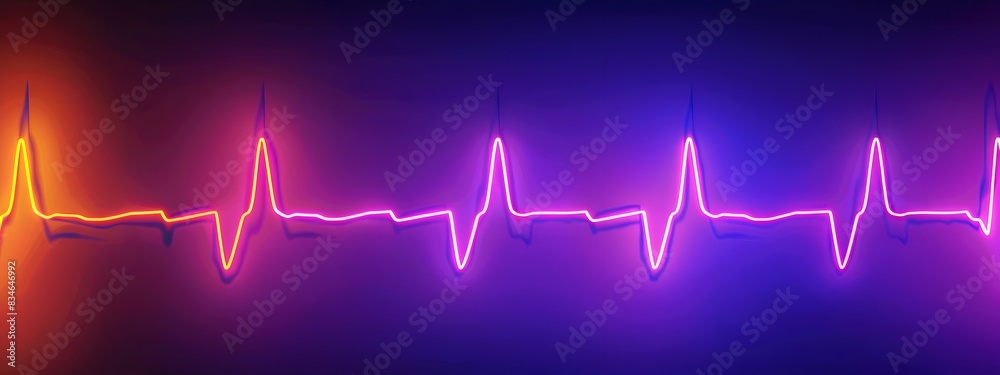 Vibrant Electrocardiogram ECG Wave Patterns Illustrating Heart Rhythm ...