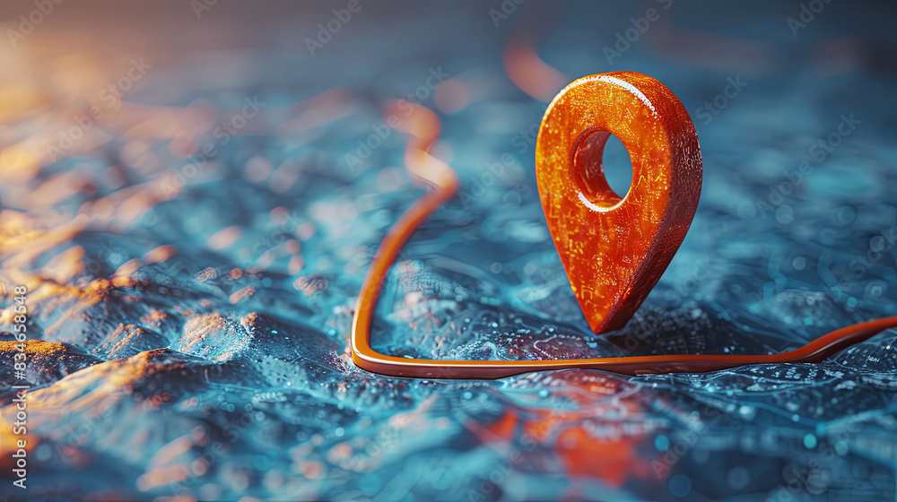 GPS marker indicating a specific position on a map, allowing for ...