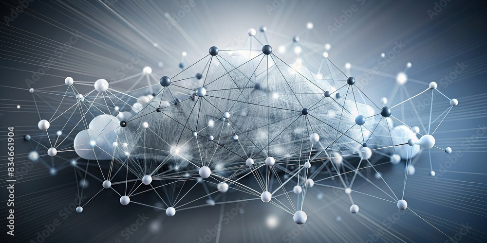 Abstract technology concept with interconnected dots and lines using ...