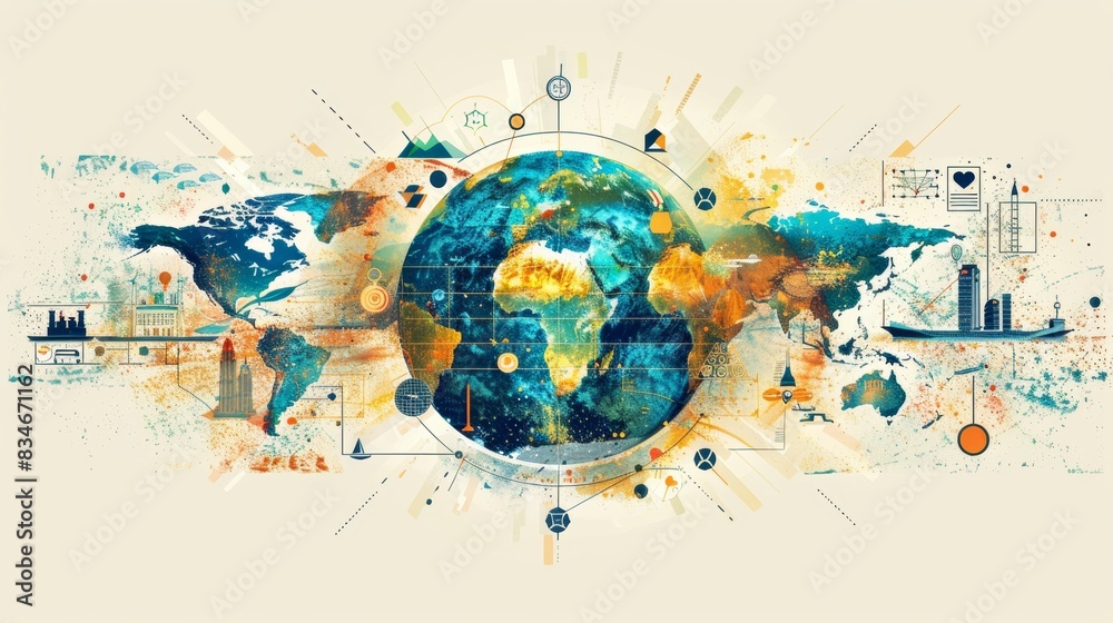 An illustration of the Earth's hemispheres, with the equator line as ...