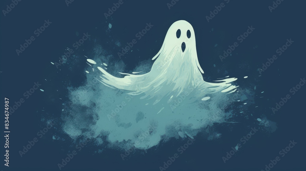 Delve into the past with this vintage ghost illustration, capturing the ...