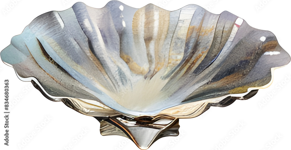 Pearl shell of a nautilus (Nautilus pompilius) on white background ...