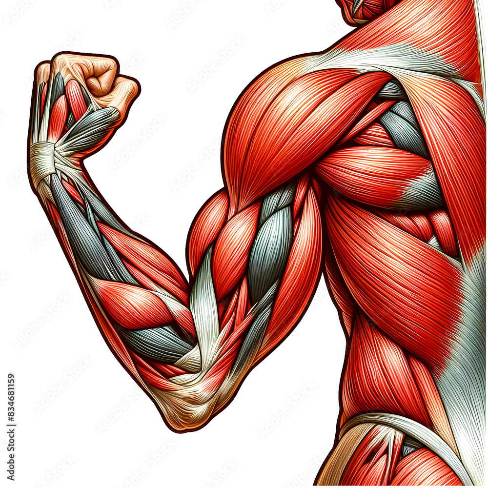 Isolated vector illustration of anatomy of human arm and wrist muscles ...