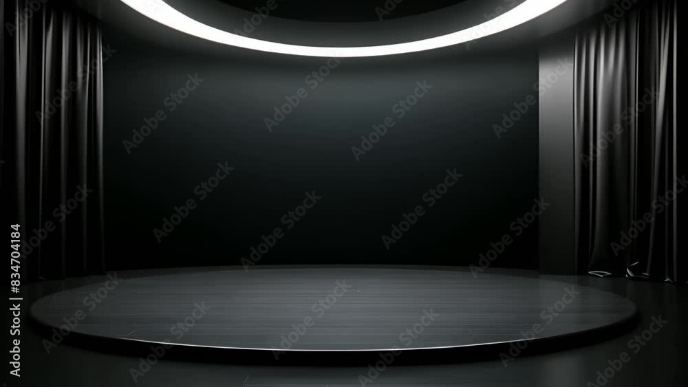 podium Futuristic showcase with platform for product displaying. Empty ...