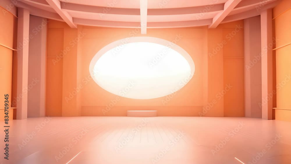 podium Futuristic showcase with platform for product displaying. Empty ...