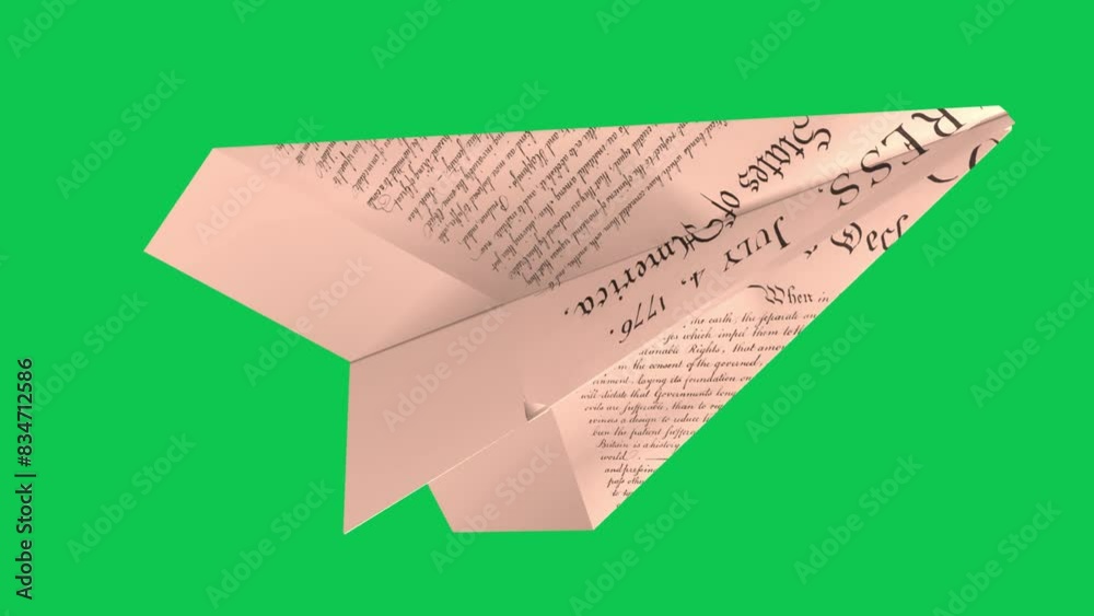 Paper Plane - USA Declaration Page with Title and Text - Flying Loop II ...