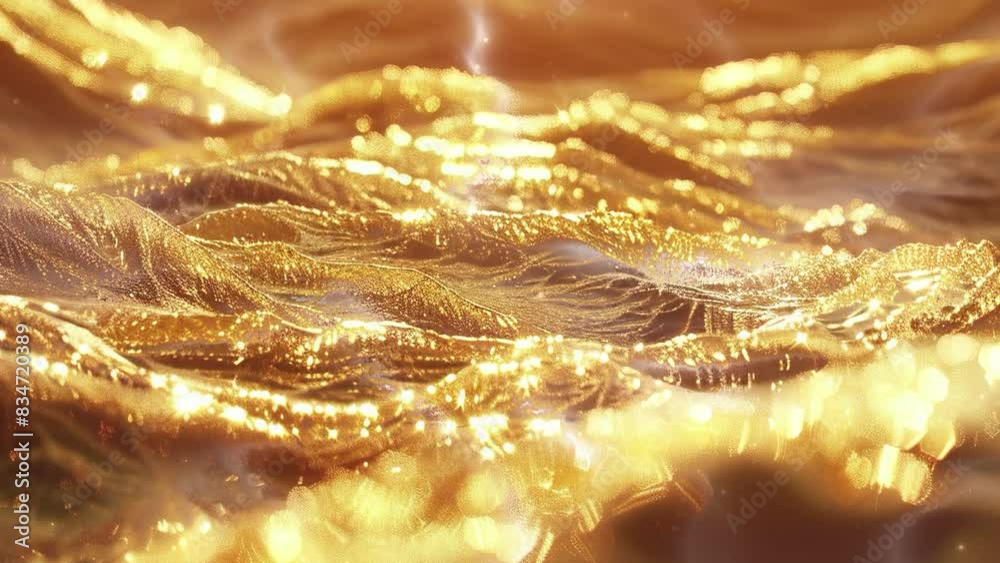 Abstract liquid gold background. Flowing liquid gold texture seamless ...