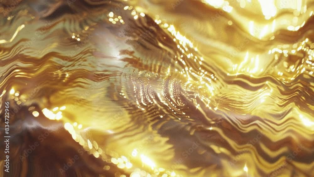 Abstract liquid gold background. Flowing liquid gold texture seamless ...