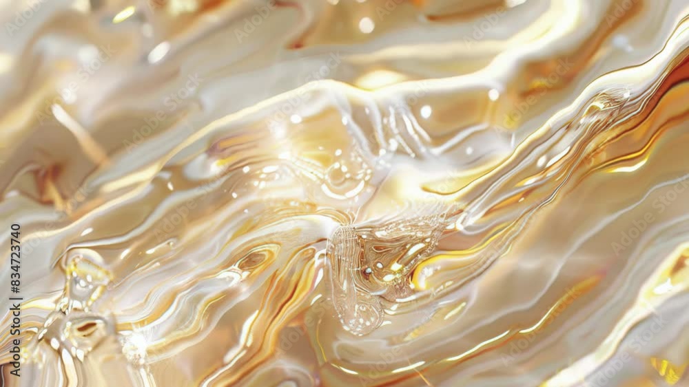 Abstract liquid gold background. Flowing liquid gold texture seamless. Artistic luxury liquid ...