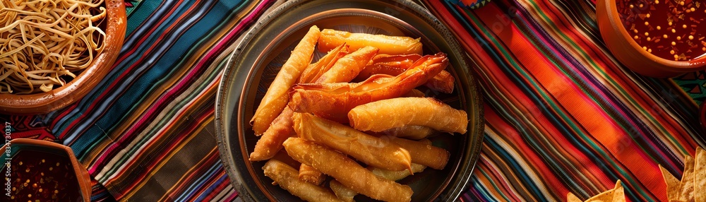 Peruvian yuquitas fritas, fried cassava sticks, served with a spicy ...