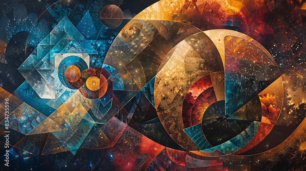 Geometric shapes converge and diverge, like the paths of fate ...