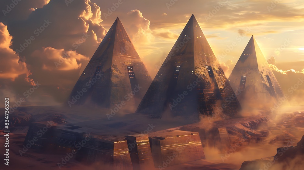 Geometric structures rise from the earth, like monuments to the gods of ...