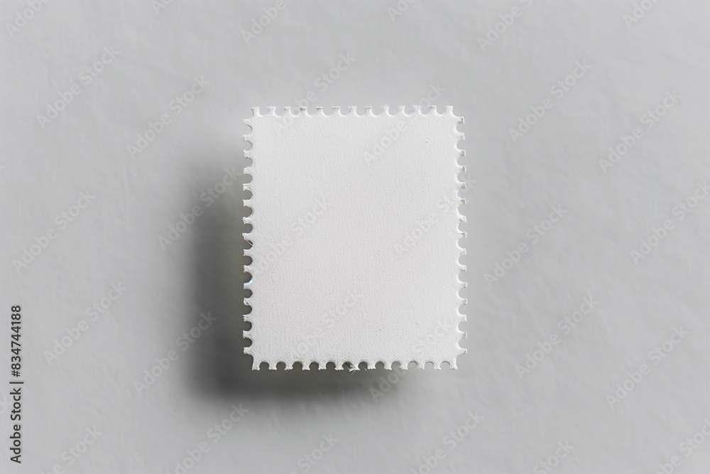 Blank white postage stamp mockup, beige background Stock Photo | Adobe ...