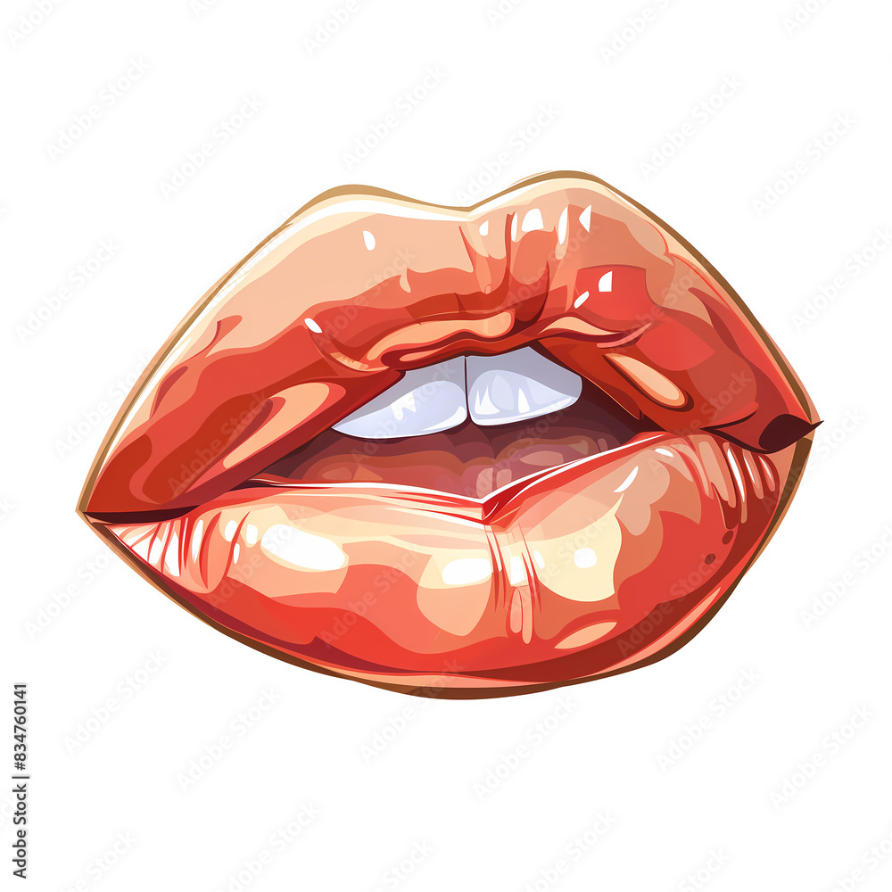 PNG clipart drawing of lips on an isolated transparent background Stock ...
