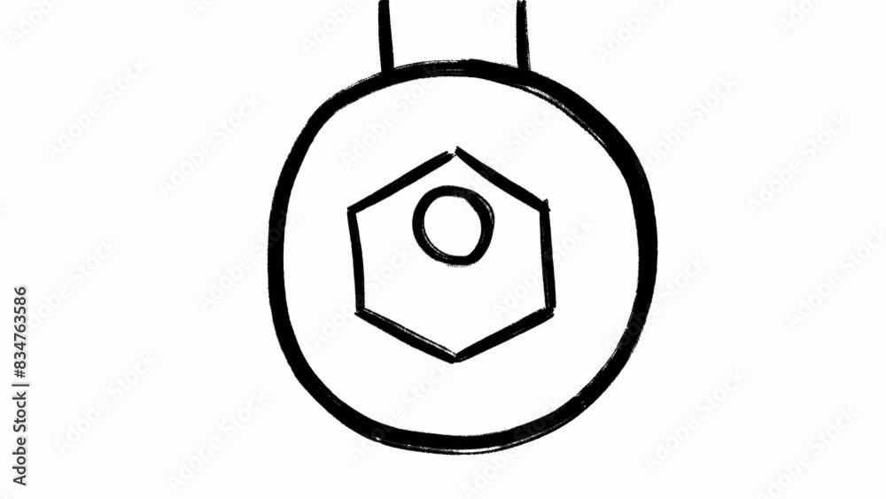 Outline of the Olympic games medal with the image of fire in the middle ...