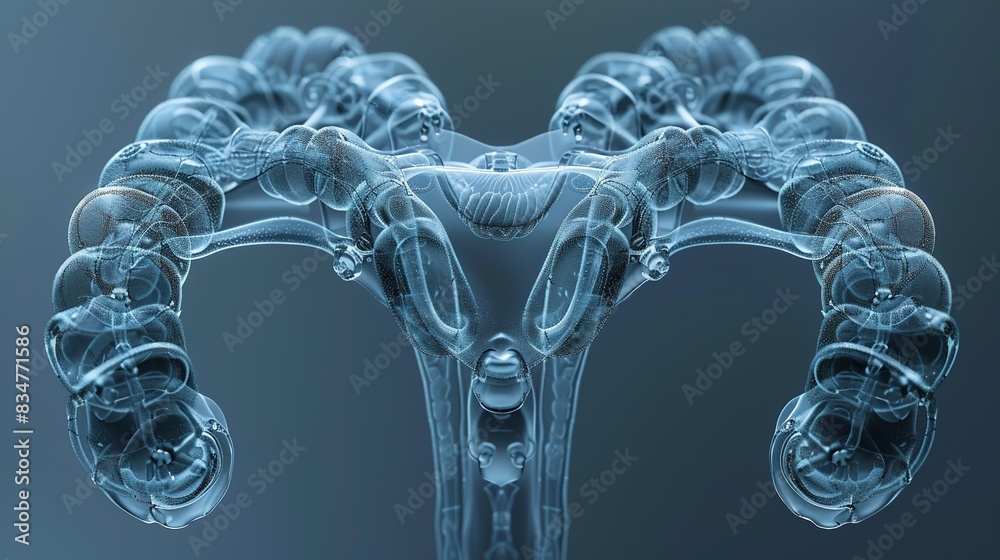 A detailed medical x-ray HUD hologram in a minimalistic style ...