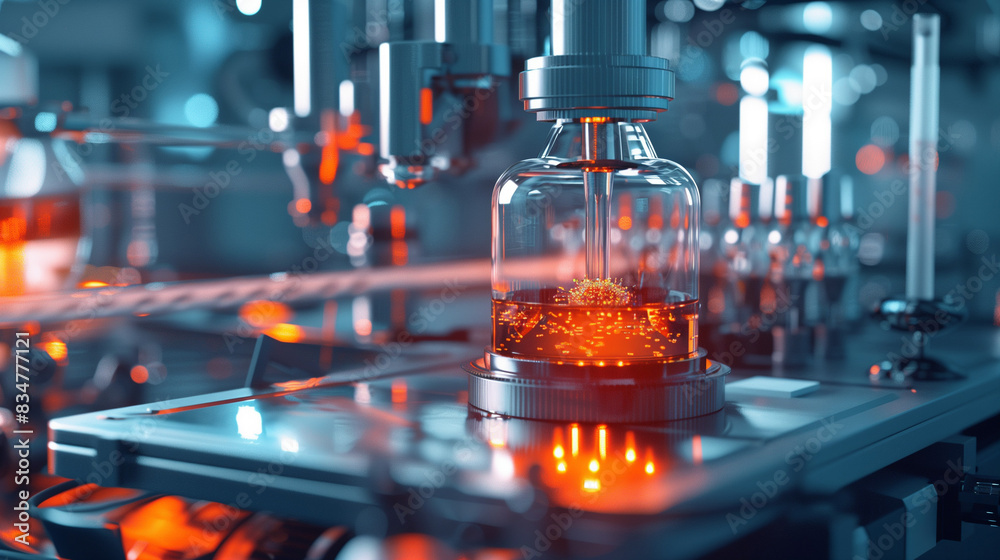 A sprawling factory hums with activity, smokestacks reaching skyward ...