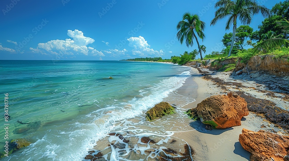 A coastal erosion hotspot threatened by rising sea levels, illustrating ...
