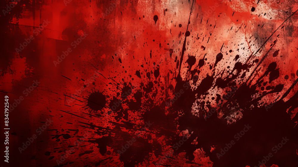 Red blood splatter colors ink bots abstract grunge aged vintage ...