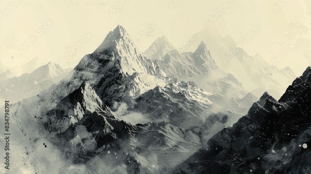 Ink style, distant mountains, mountains, hobbies, mountain climbing ...