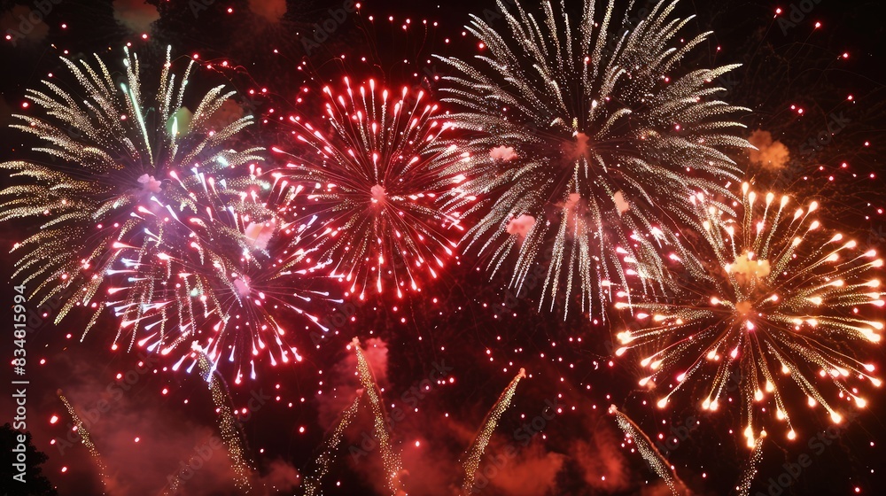 Seamless loop fireworks celebration, Alpha channel ready, isolated ...