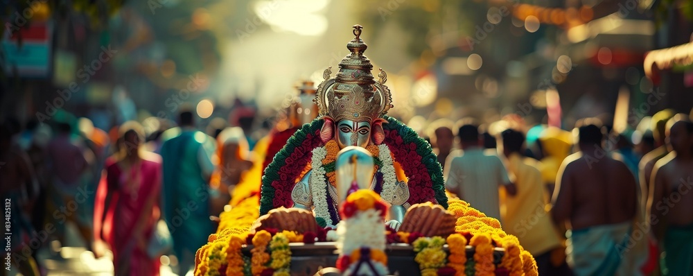 Ratha Yatra in India. Indian Chariot Festival. The return of Krishna. A ...