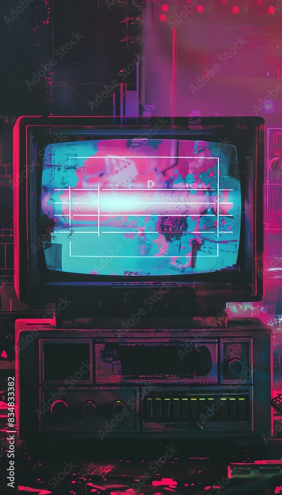 A classic VHS effect showcasing washedout colors and static noise The ...