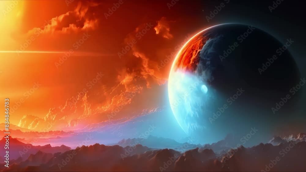 Vídeo do Stock: Visual representation of planet undergoing terraforming ...