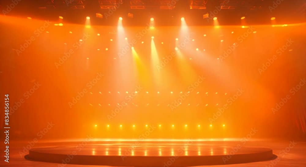 Empty stage light background Illuminated stage with warm lighting ...