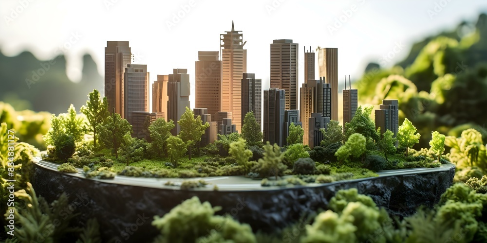 Sustainable urban development represented by a miniature green city ...