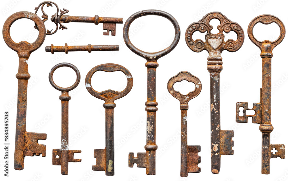 PNG images, Antique Key Collection isolated on Transparent background ...