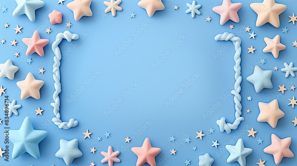 Cartoon Frame Design Cute Cartoon Frame Design with a Blue Background ...