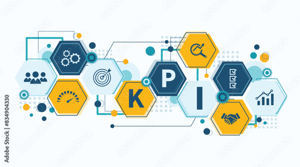 Banner KPI concept with icons. Key, Performance, Indicator using ...
