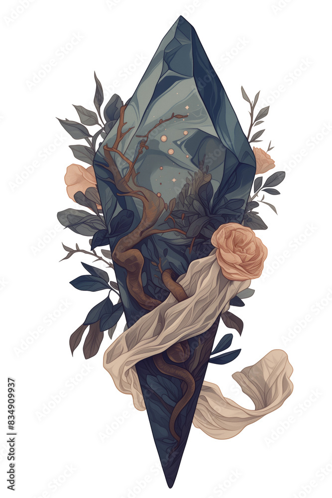 Magic crystal, enchanted stone for ritual, black quartz, Witchcore ...