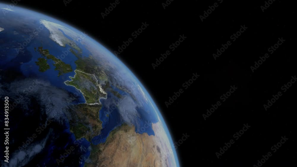 Fly Zoom into France, Paris, Marseille, Lyon, through space to see the ...