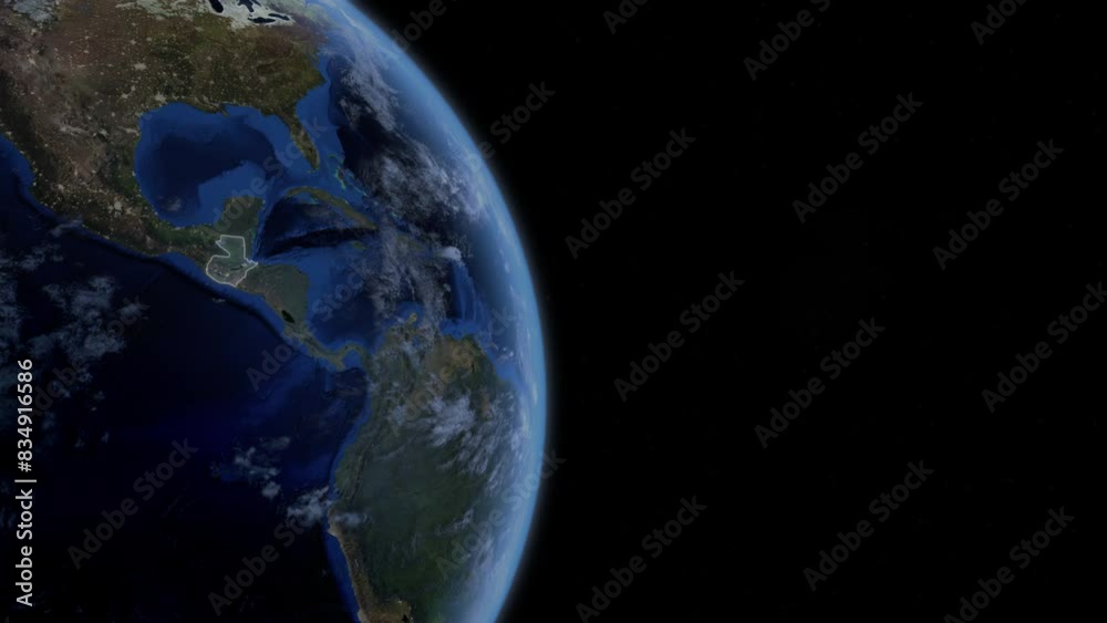Fly Zoom into Guatemala through space to see the country map region ...