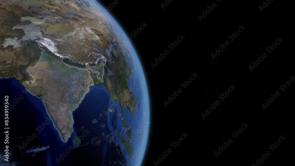Fly Zoom into India, New Delhi, Mumbai, through space to see the ...