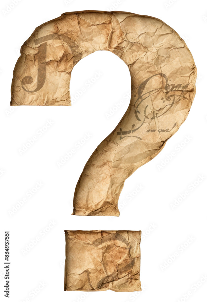 PNG Vintage Alphabet Question Mark symbol paper weathered. Stock ...
