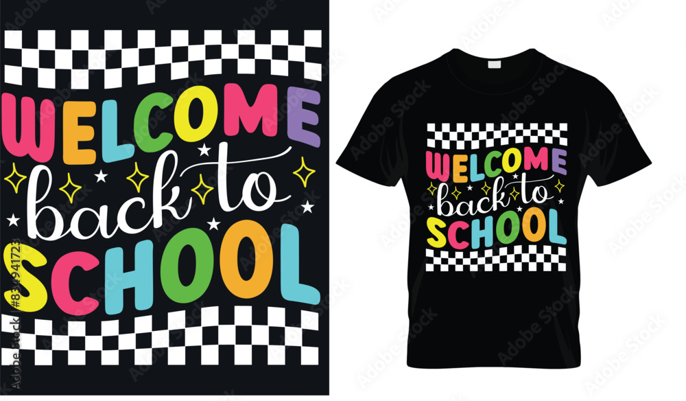 welcome back to school typography t shirt design vector Print Template ...
