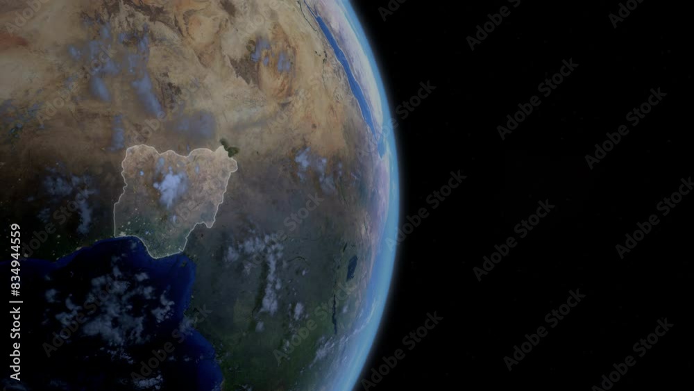 Fly Zoom into Nigeria, Abuja, Lagos, through space to see the country ...
