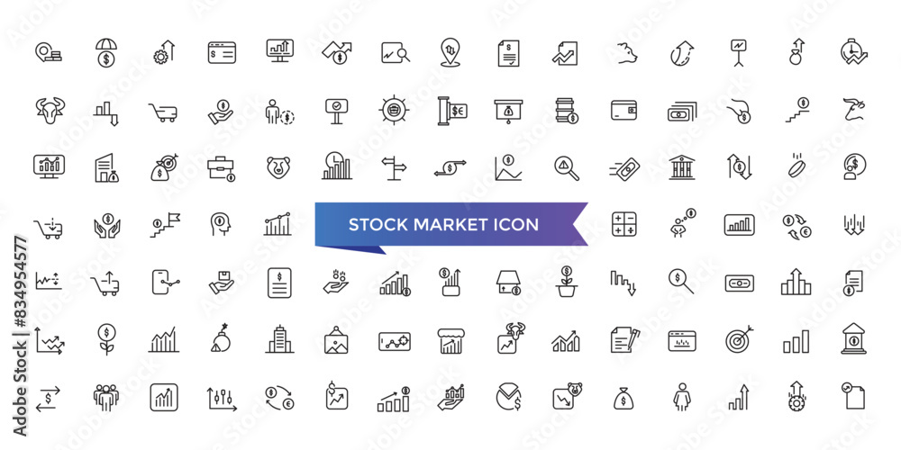 Stock market icon collection. Related to stocks, stock exchange ...