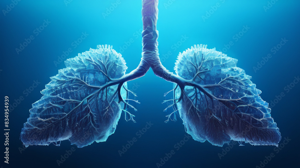 human lungs in highly detailed and stylized form. This image may be ...
