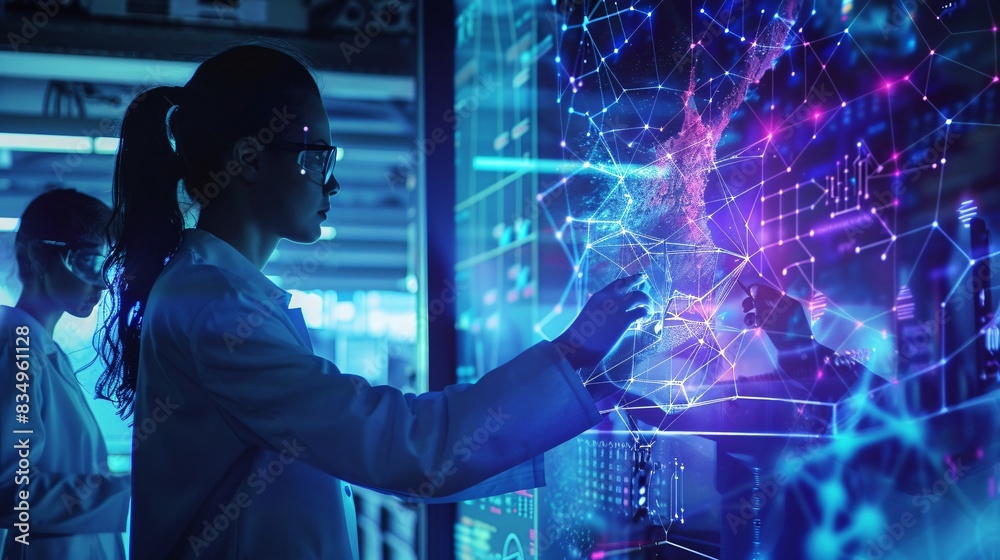 Quantum computer illustrating the principles of quantum mechanics and ...