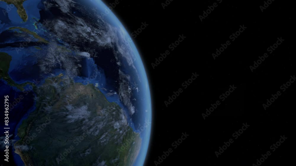 Fly Zoom into TRINIDAD AND TOBAGO through space to see the country map ...